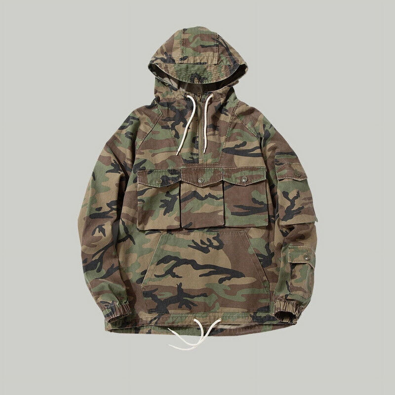 Mens Cotton Camouflage Tactical Jacket Smock Parka Army Pullover Pocket ...