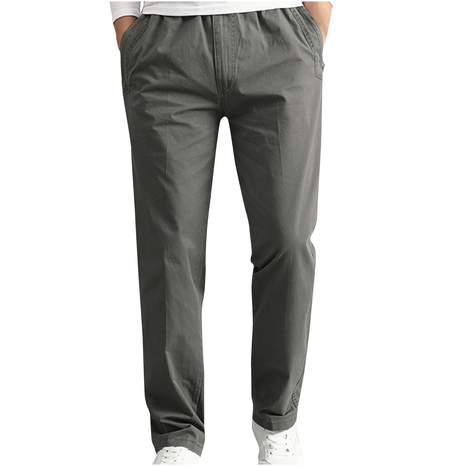 Mens Cotton Cargo Pants Plus Size Big and Tall M-6X Straight Elastic ...
