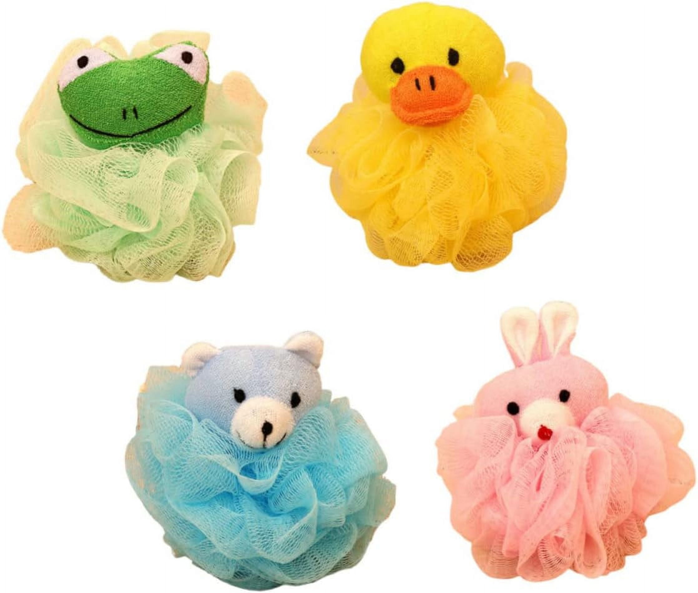 4 pcs Scrubber with Scrub Baby Blue Bathtub Style Brushes Duck ...