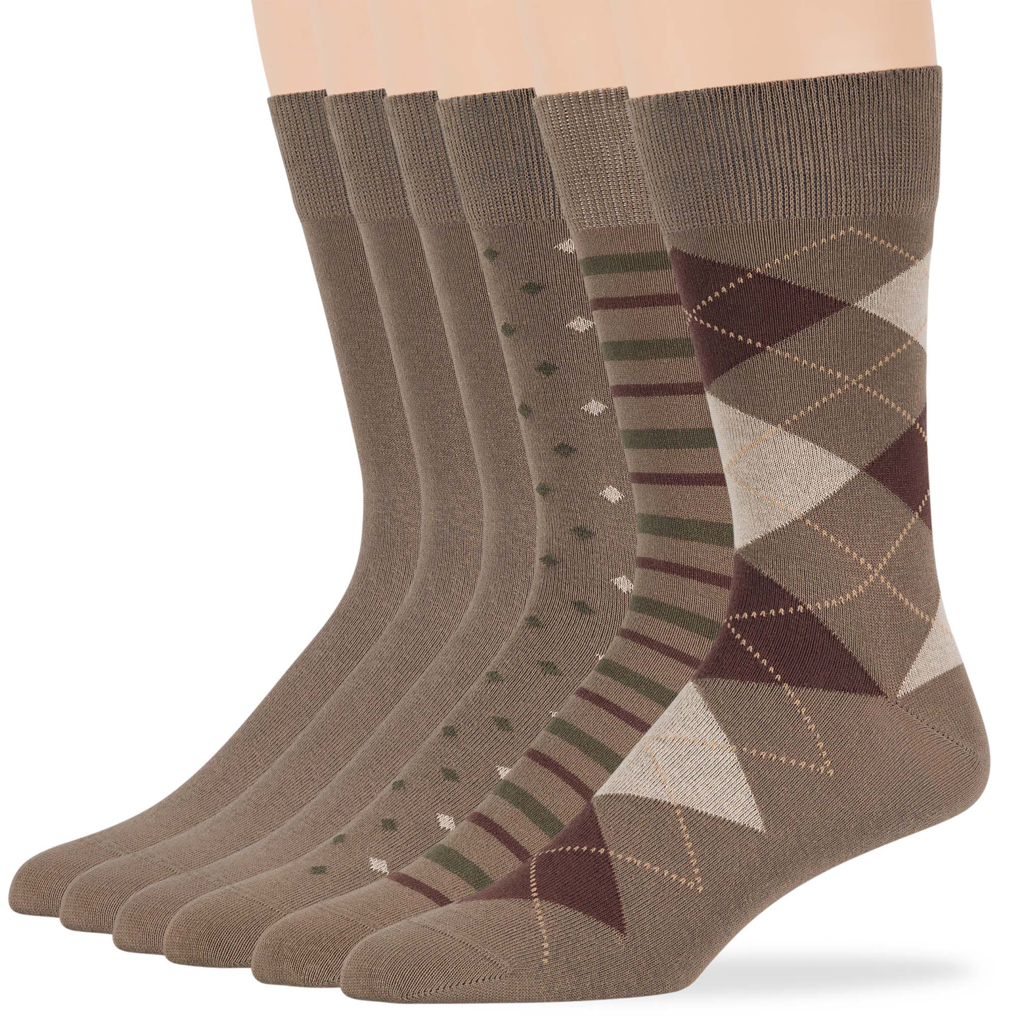 7BIGSTARS KINGDOM Men's Dress Socks Cotton -6 pack- Patterned Thin ...