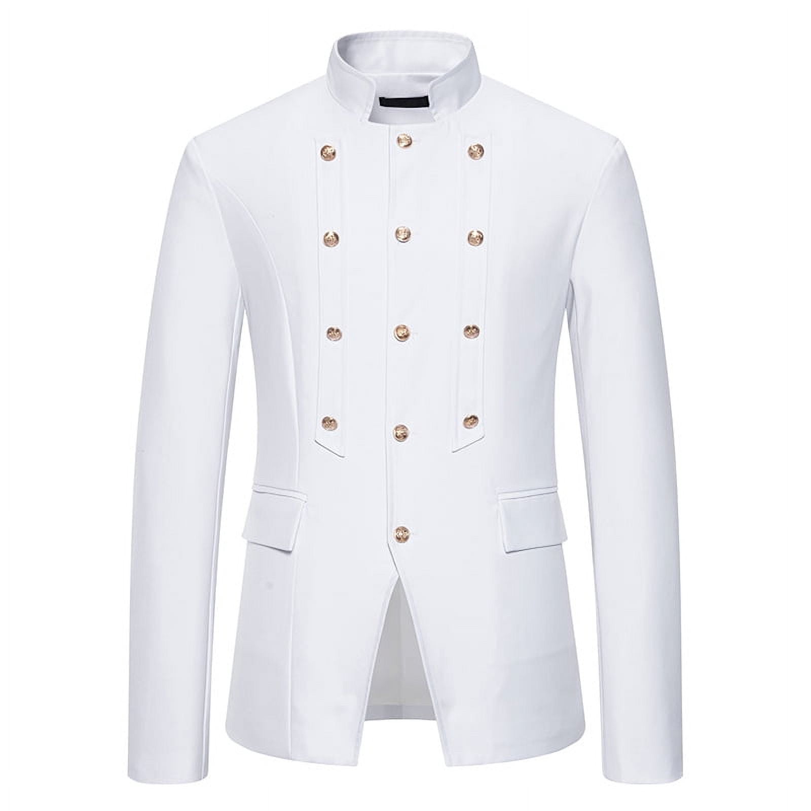 Mens Court Fashion Prince Suit Jacket 2024 Brand Stand Collar Slim Fit ...