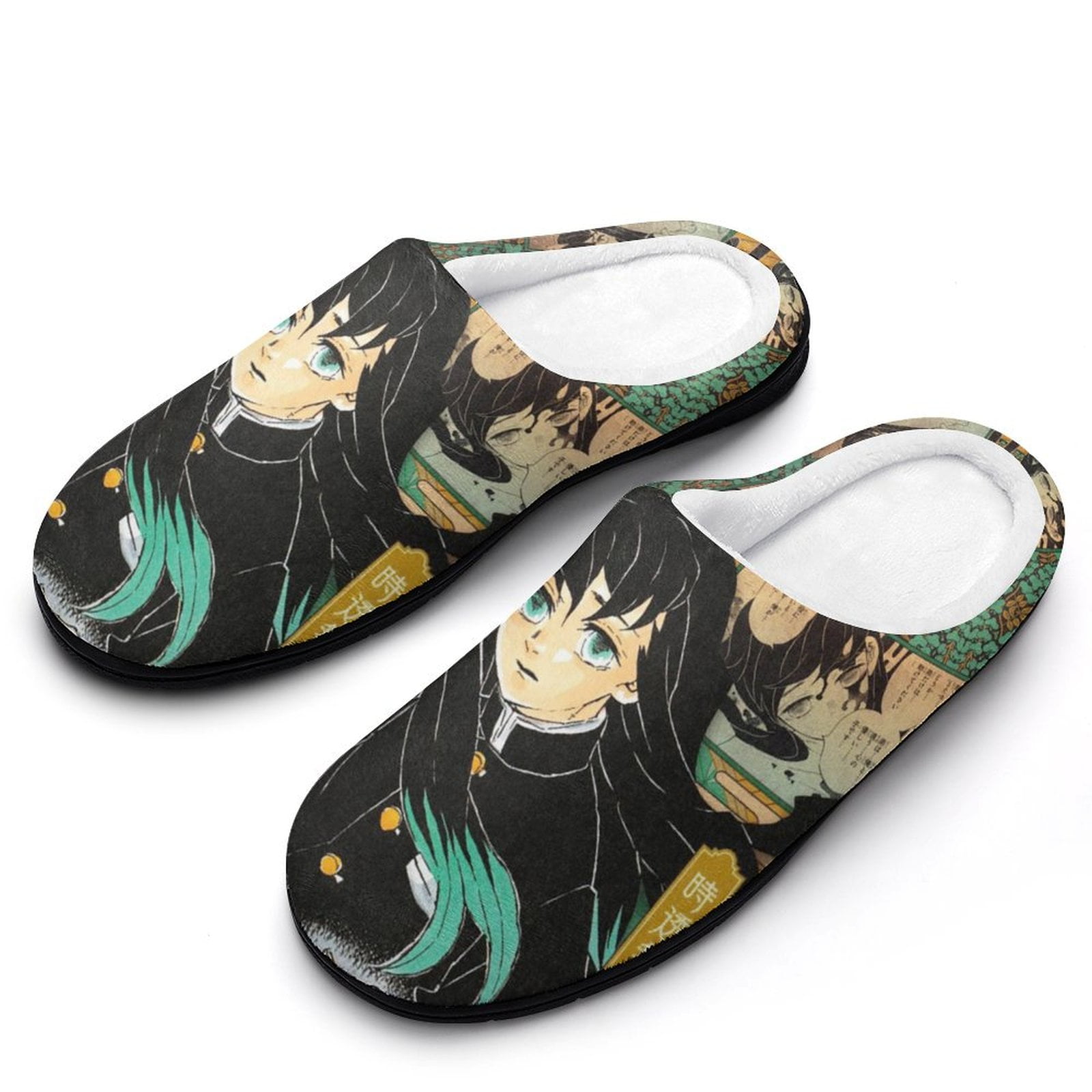 Mens Cozy Slippers Demon Slayer Muichiro Tokito Warm Soft Plush Slipper ...