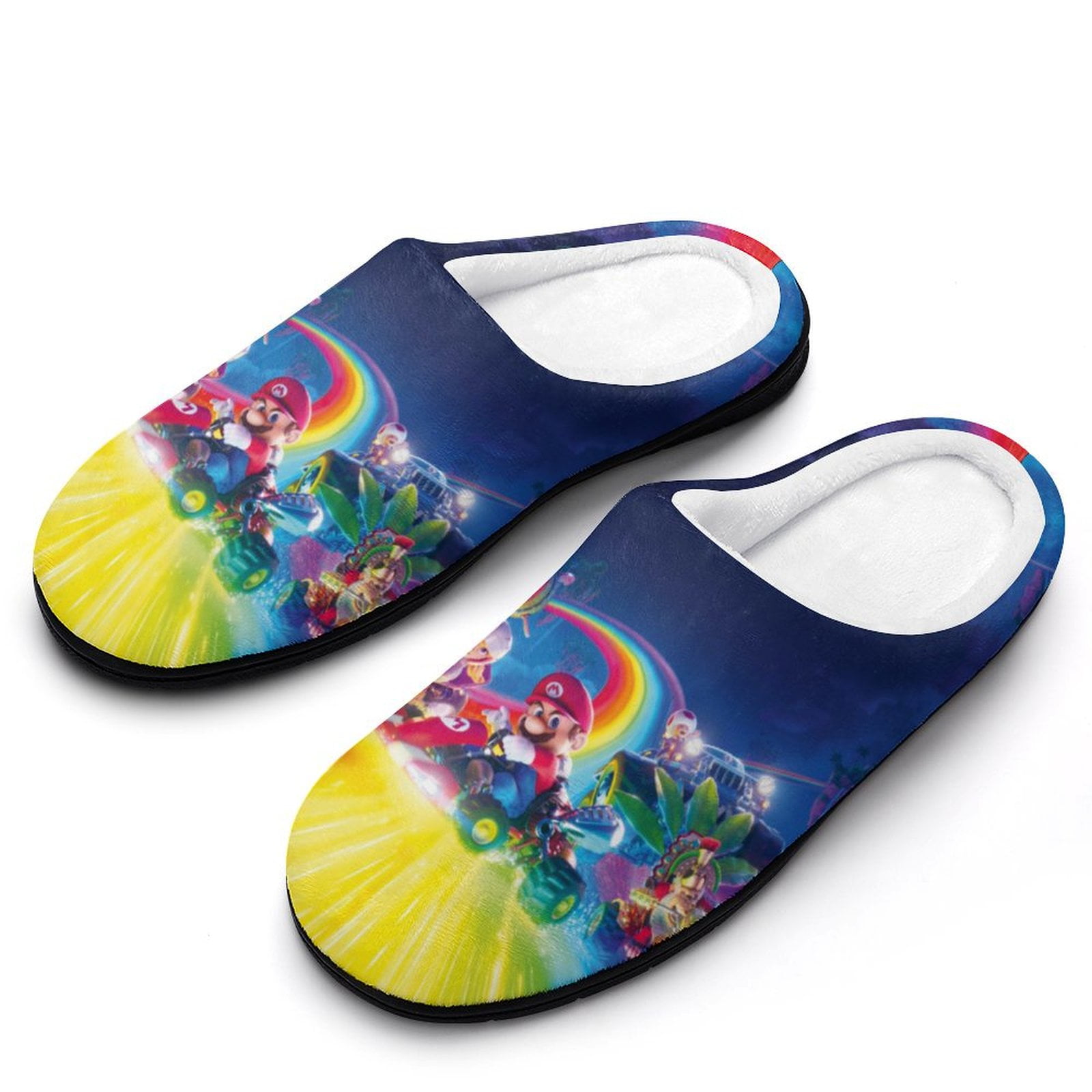 Mens Cozy Slippers Mario Warm Soft Plush Slipper Slip-on House Shoes ...