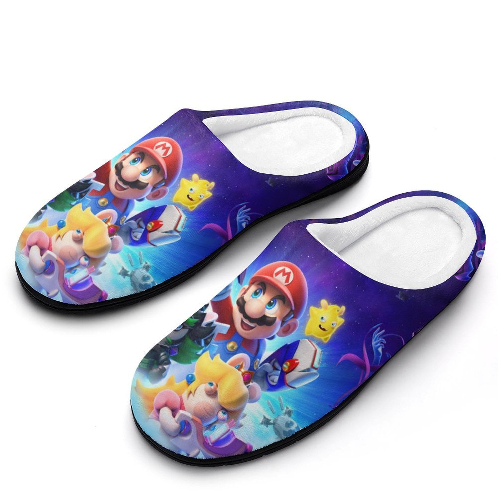 Mens Cozy Slippers Mario Warm Soft Plush Slipper Slip-on House Shoes ...