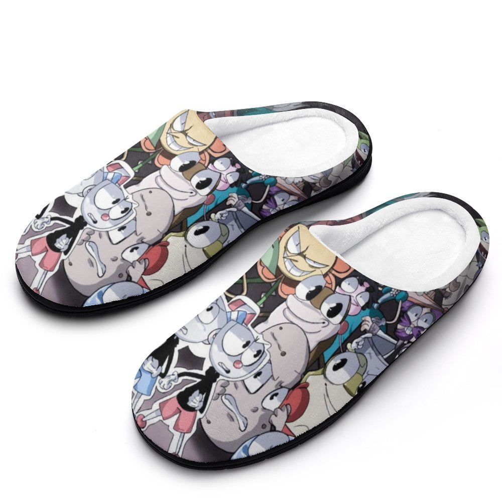 Mens Cozy Slippers The Cuphead Show Warm Soft Plush Slipper Slip-on ...
