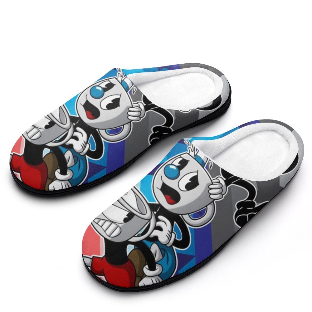 Mens Cozy Slippers The Cuphead Show Warm Soft Plush Slipper Slip-on ...