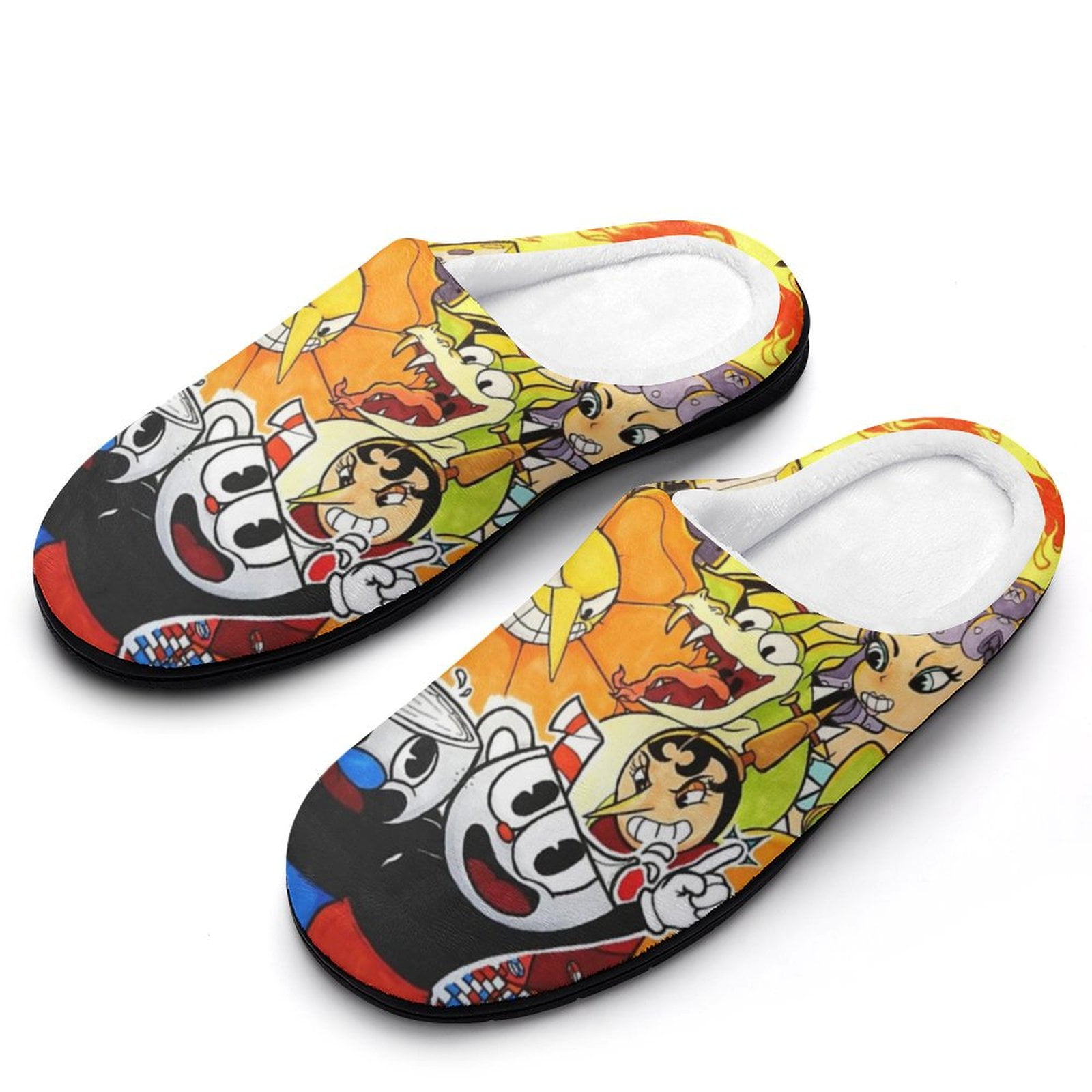 Mens Cozy Slippers The Cuphead Show Warm Soft Plush Slipper Slip-on ...