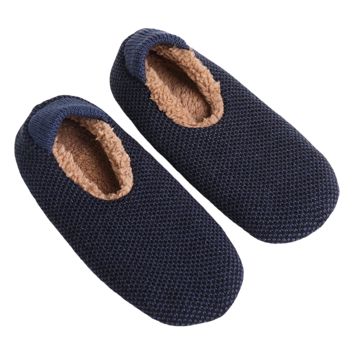 Mens Cozy Soft Sole Slipper Socks With Non Skid Bottoms, Warm Slipper ...