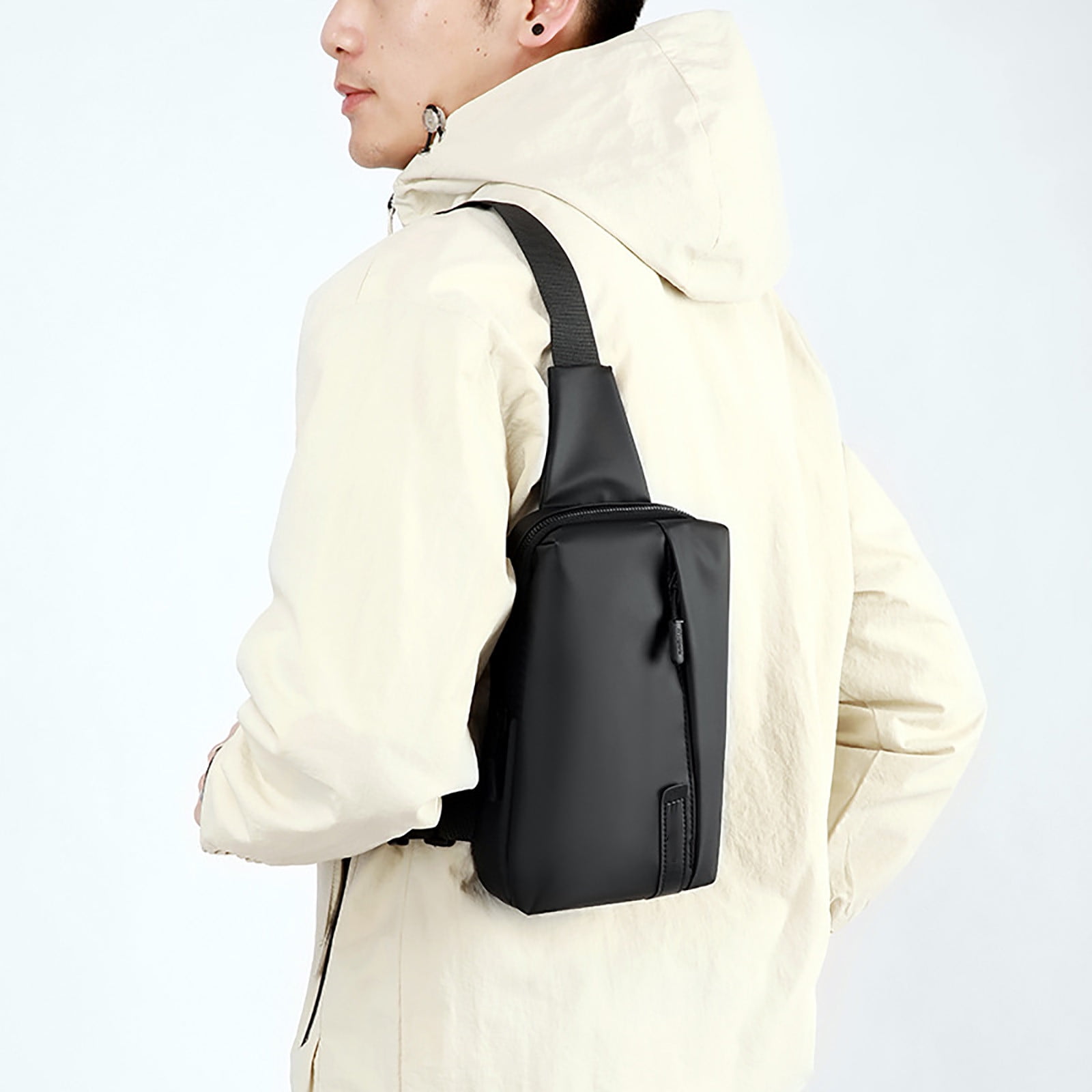 Mens Crossbody Bag Man Bags Mens Purse Anti-theft Leather Sling Bag ...