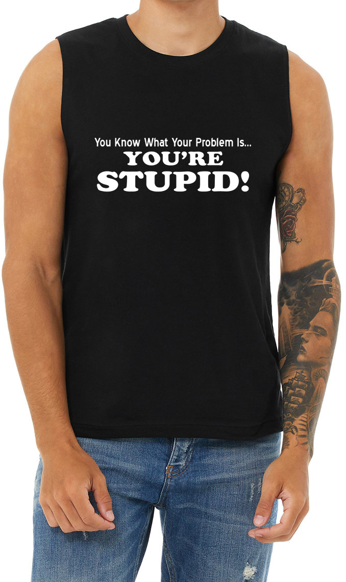 Mens Cut Off Shirts Sleeveless Muscle Tee Funny Rude Sayings - Walmart.com