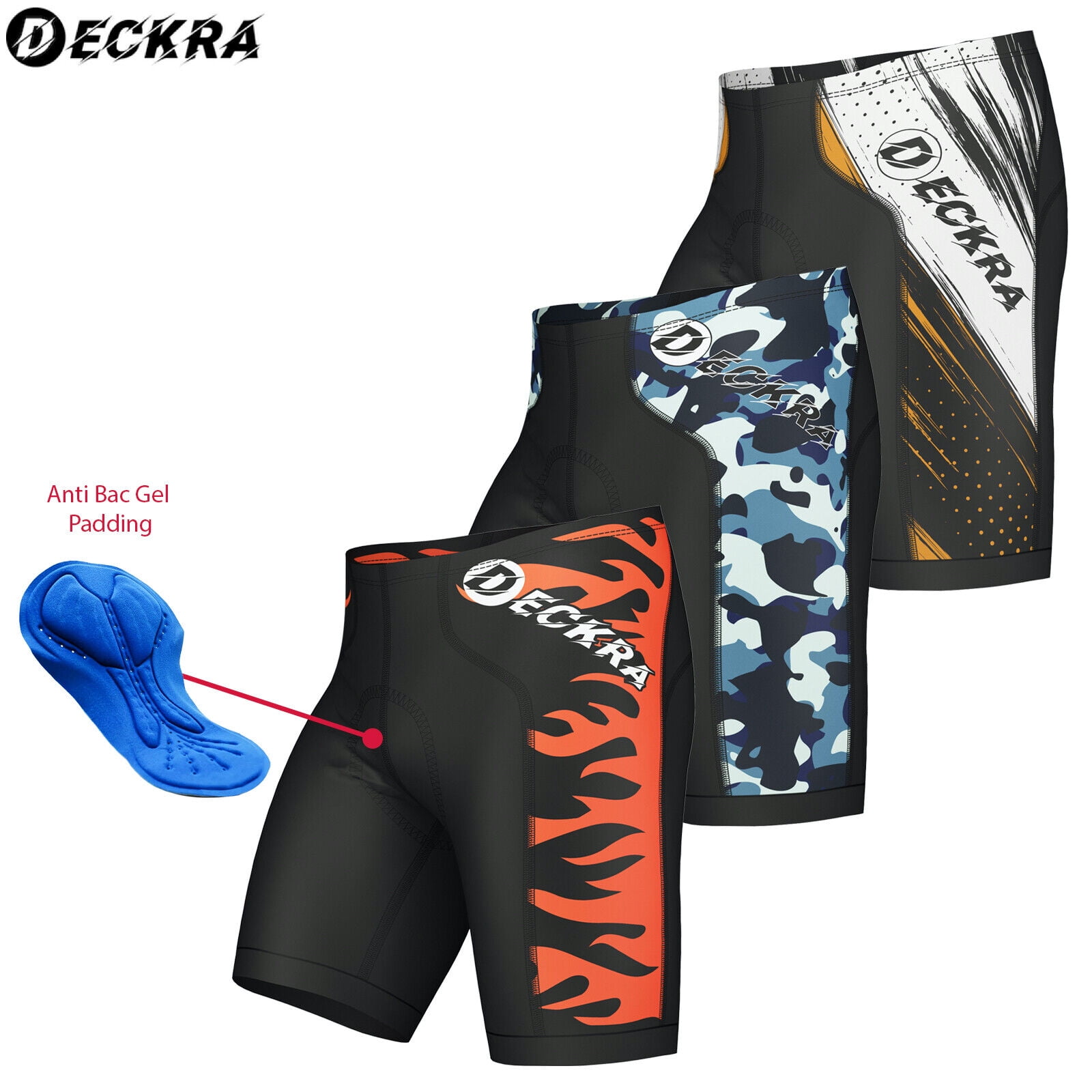 Mens Cycling Shorts 4D Gel Padded Bicycle Riding Summer Gym Training Shorts Biking Half Knicks ...