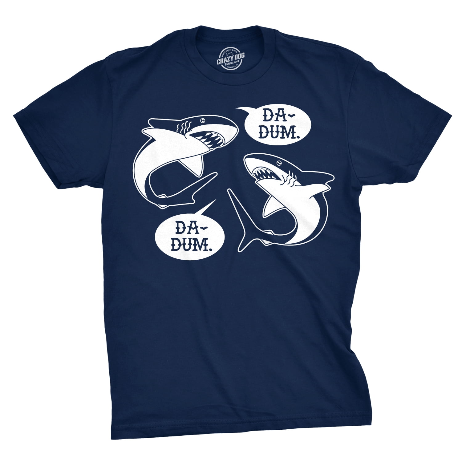 Mens Da-Dum Da-Dum Shark T Shirt Funny Summer Vacation Tee for Guys ...