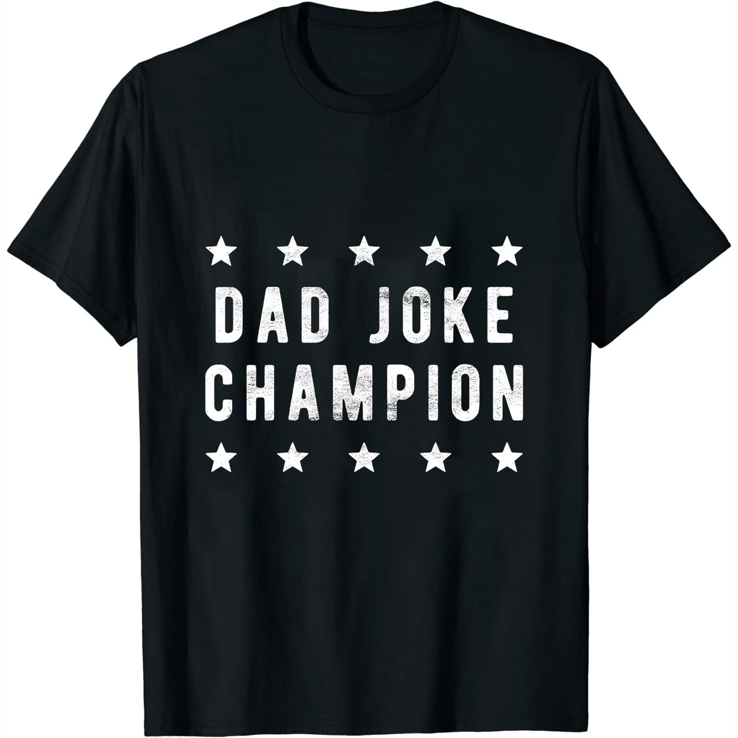 Mens Dad Joke Champion Tshirt Funny Fathers Day Comedy Tee Black ...