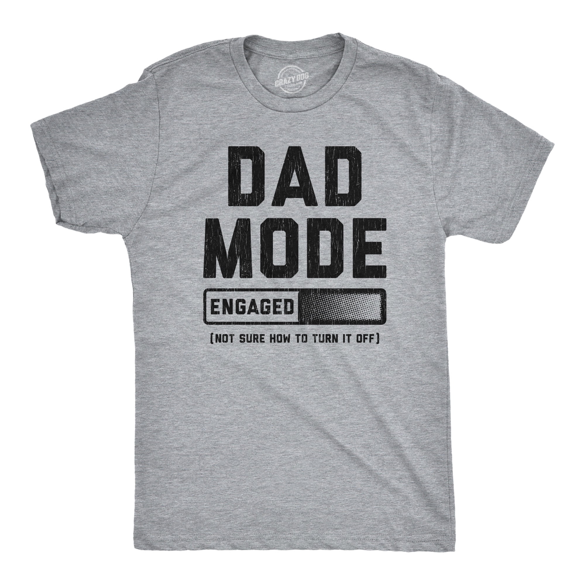Mens Dad Mode Engaged T Shirt Funny Fathers Day Gift Settings Menu Joke ...