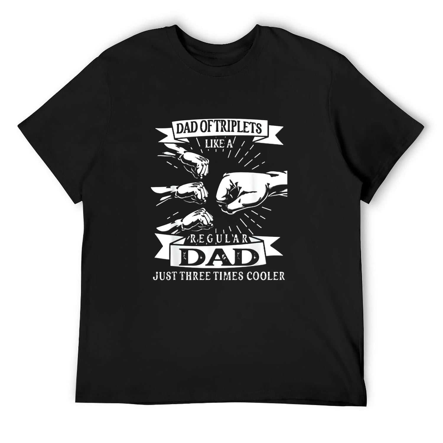 Mens Dad of Triplets Like A Regular DAD Father's Day Daddy Cute T-Shirt ...