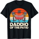 Mens Daddio Of The Patio Sunset Retro Grilling Daddy Dad Papa Men T ...