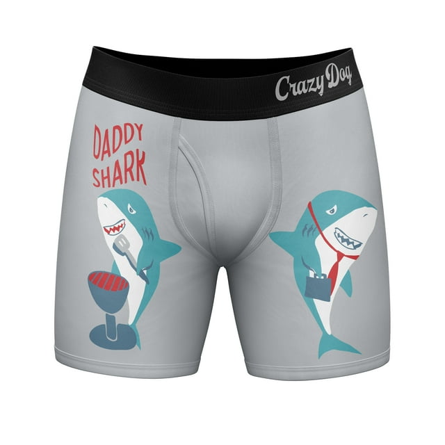 Mens Daddy Shark Boxer Briefs Funny Fathers Day Cool Underwear Gift ...
