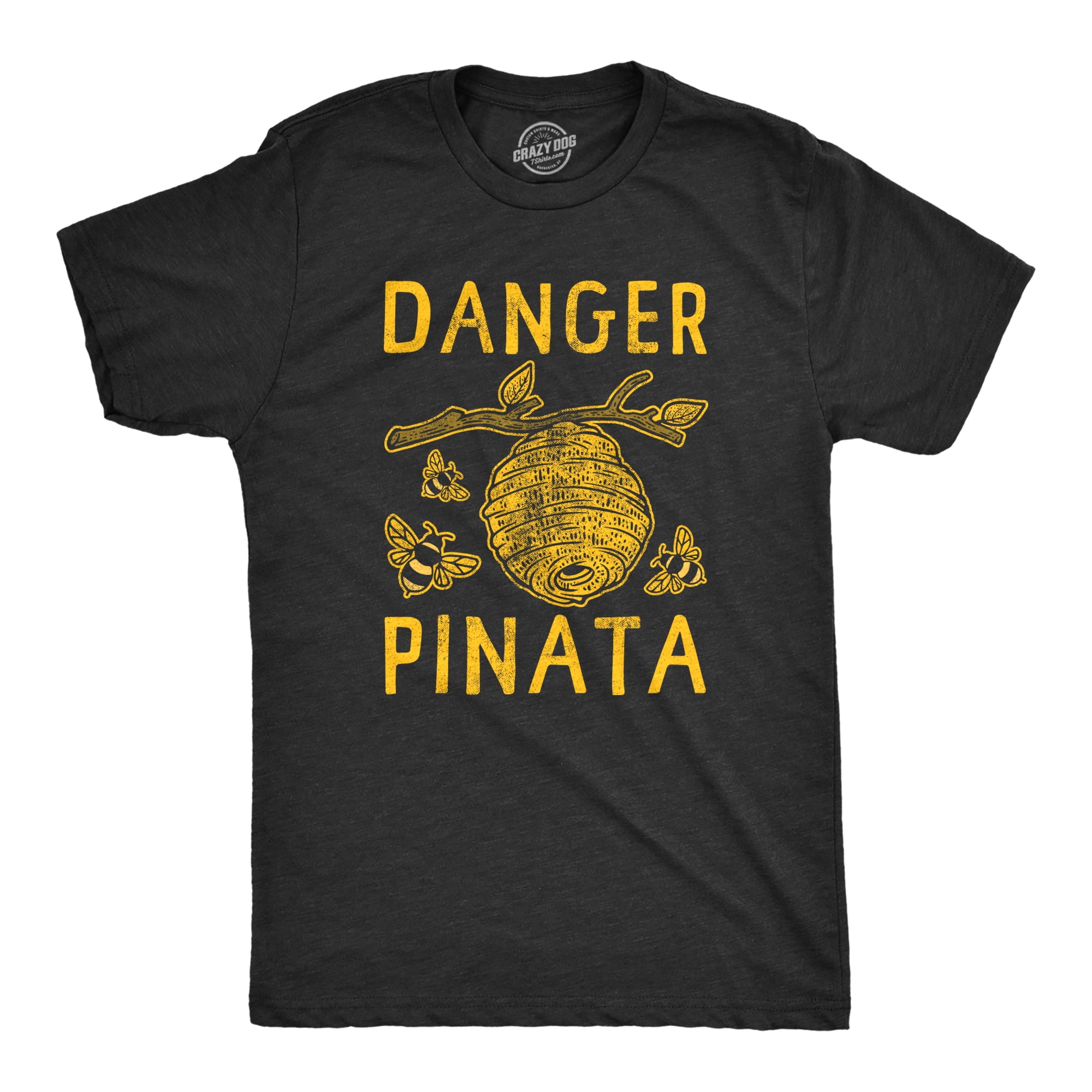Mens Danger Pinata T Shirt Funny Sarcastic Beehive Buzzing Bee Joke Tee ...