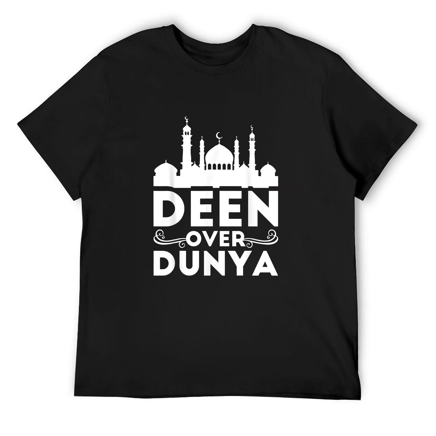 Mens Deen Over Dunya Mosque Islamic Muslim T-Shirt Black Small ...