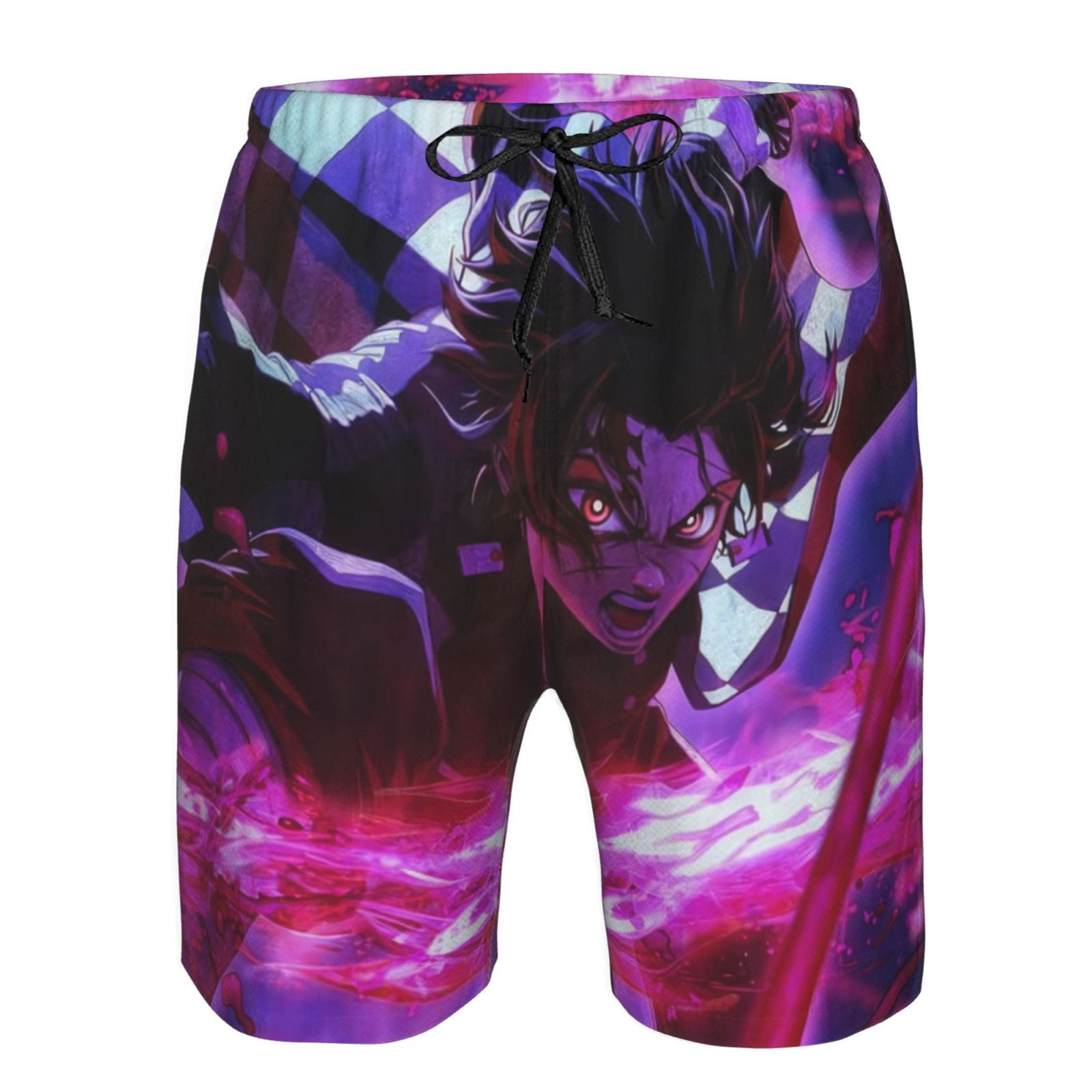 Mens Demon Slayer Kimetsu No Yaiba Swim Trunks, Anime Beach Shorts ...