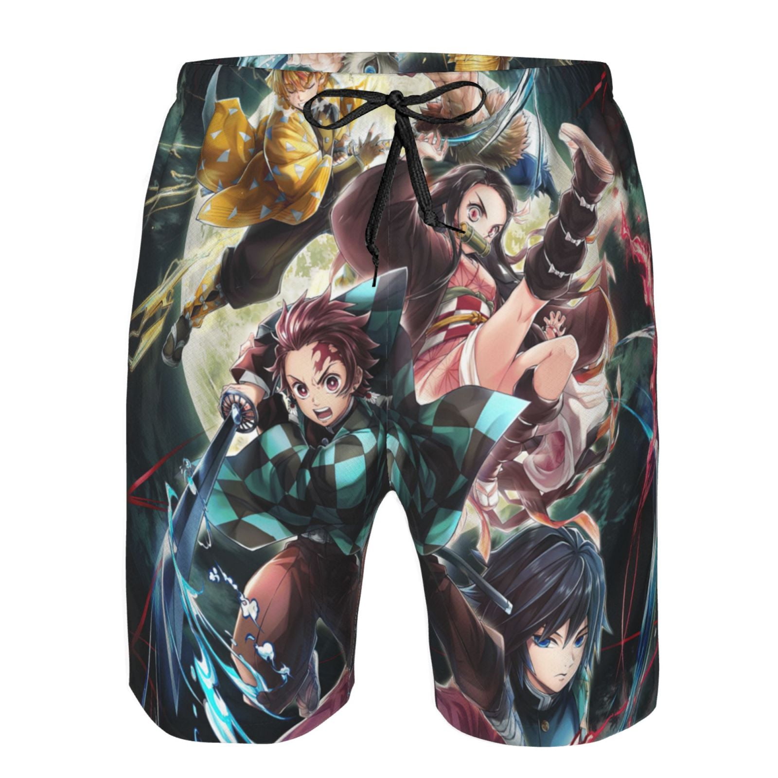 Mens Demon Slayer Kimetsu No Yaiba Swim Trunks, Anime Beach Shorts ...