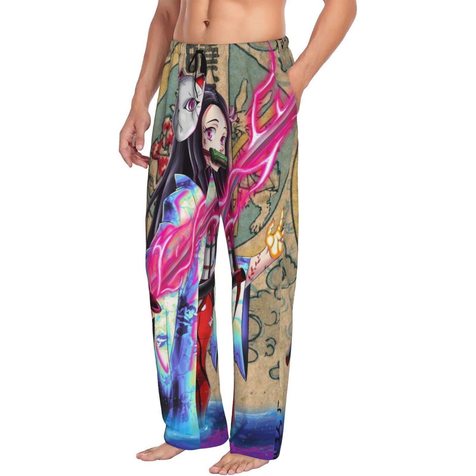 Mens Demon Slayer Nezuko Pajama Pants Soft Lightweight Pajama Pants for ...