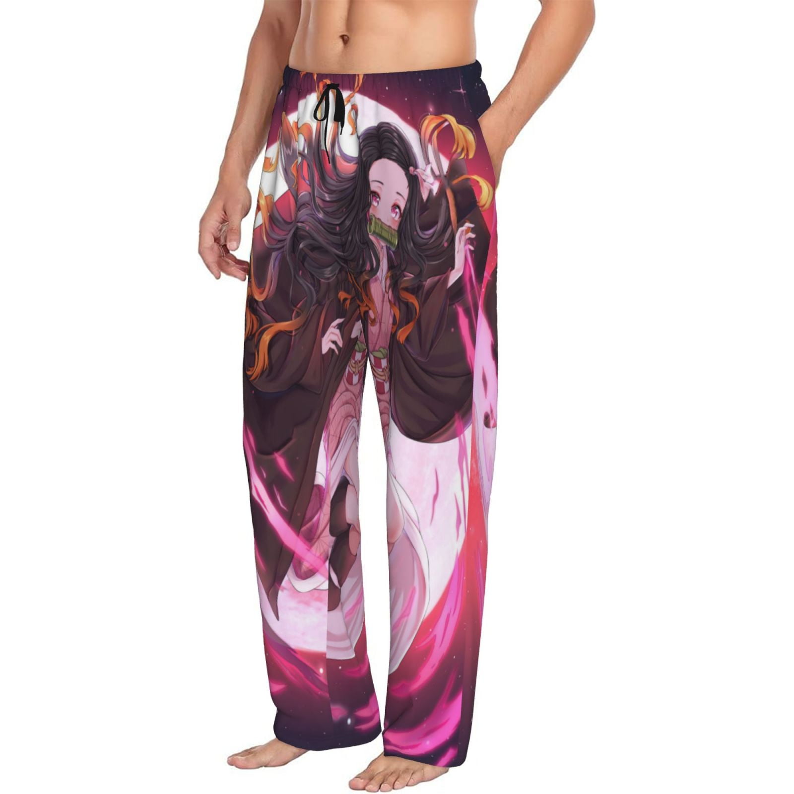 Mens Demon Slayer Nezuko Pajama Pants Soft Lightweight Pajama Pants for ...