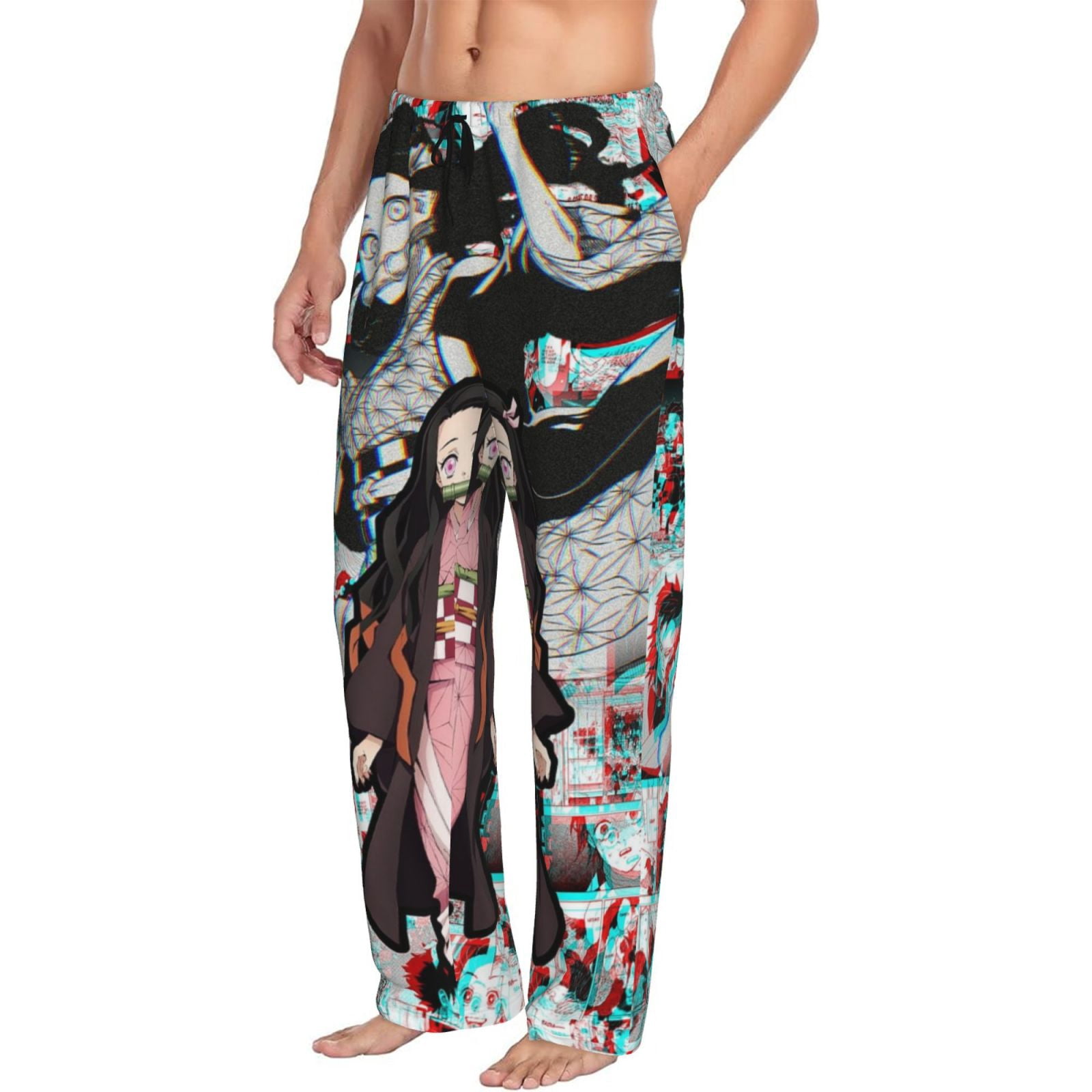 Mens Demon Slayer Nezuko Pajama Pants Soft Lightweight Pajama Pants for ...