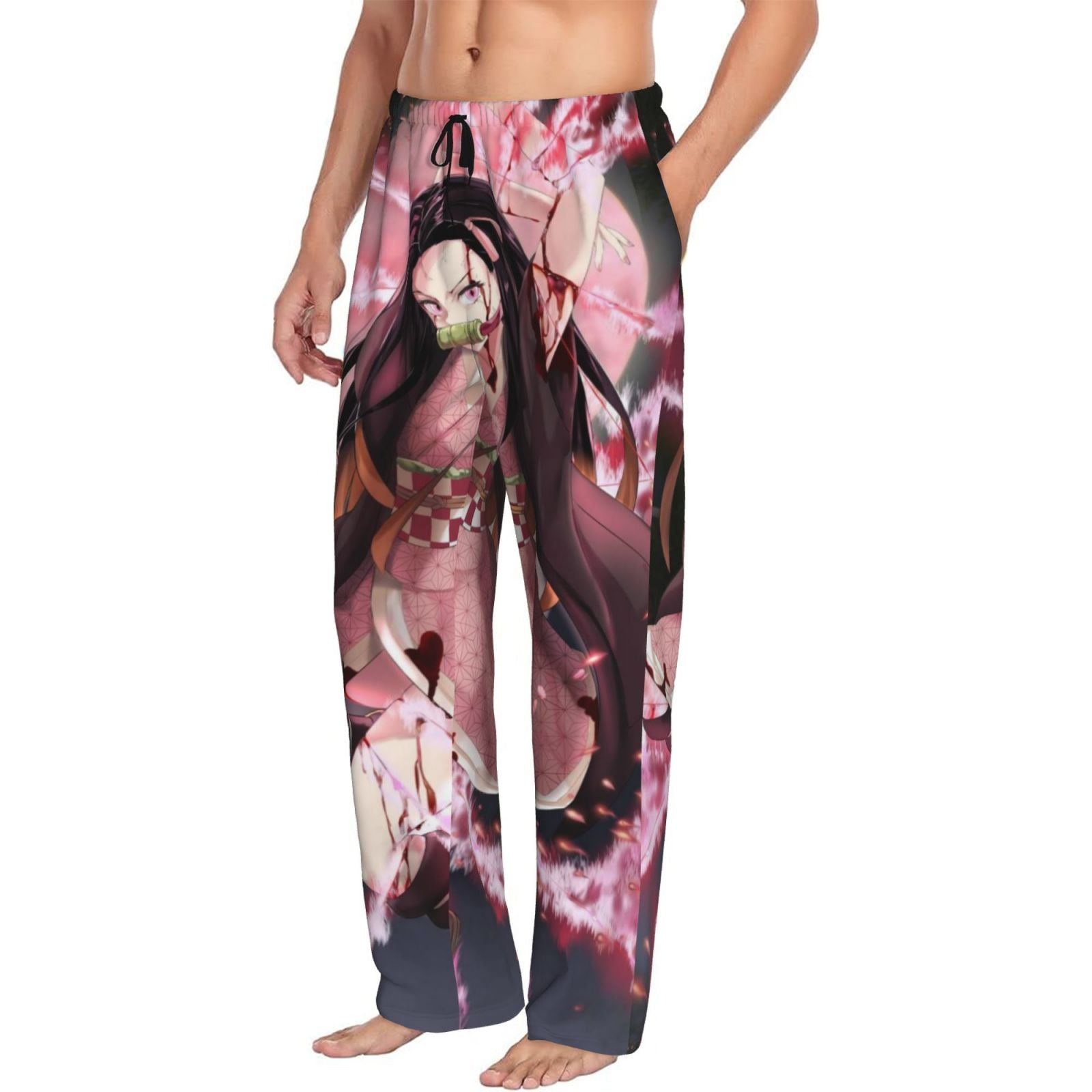 Mens Demon Slayer Nezuko Pajama Pants Soft Lightweight Pajama Pants for ...