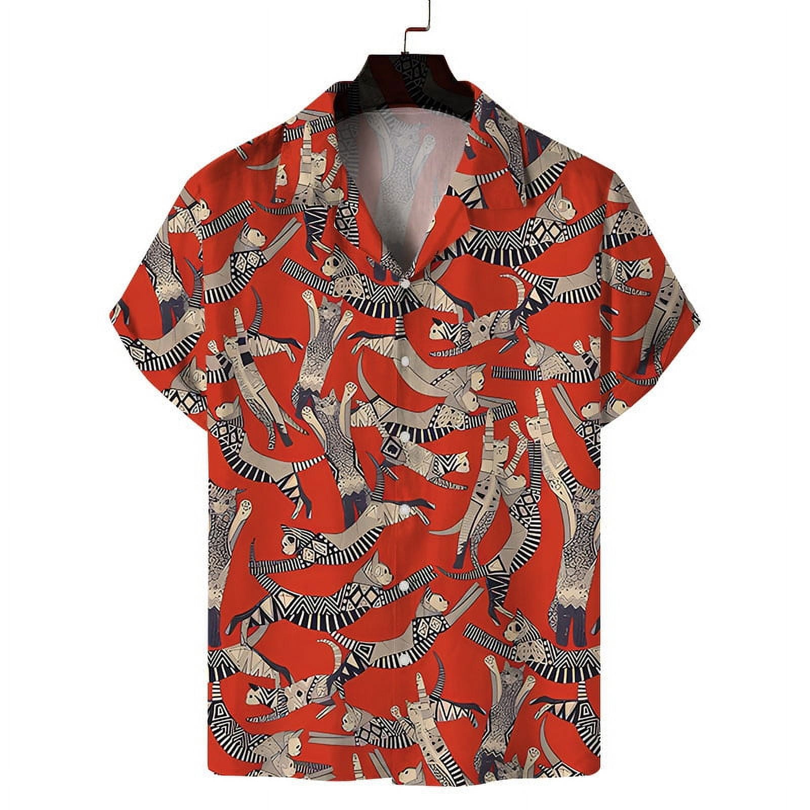Mens Designer Clothing 3D Print Shirt Oversized Summer Travel Hawaii ...
