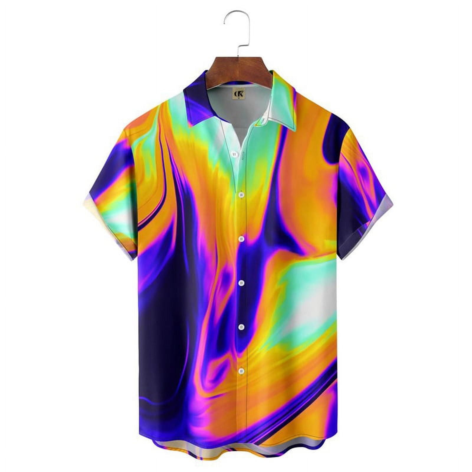 Mens Designer Clothing 3D Printing Shirts Oversized Summer Travel ...