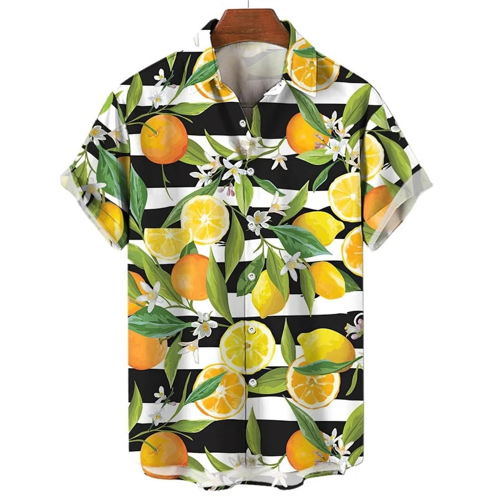Mens Designer Clothing Print Shirt Oversized Summer Travel Hawaii Beach ...