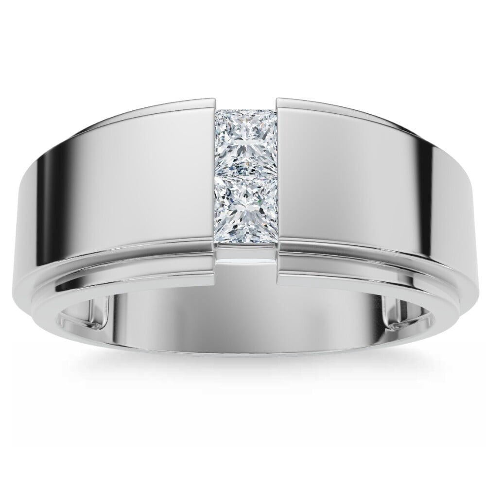 Mens Diamond Engagement Ring, Two Stone Diamond Ring, Mens Channel Set ...