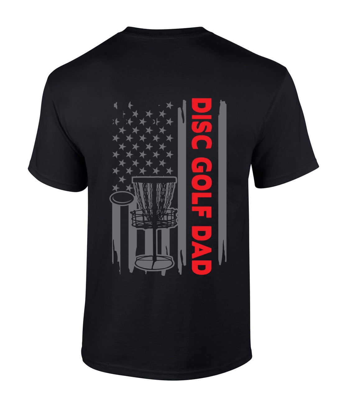 Mens Disc Golf Tshirt American Flag Disc Golf Dad Back Design Short ...