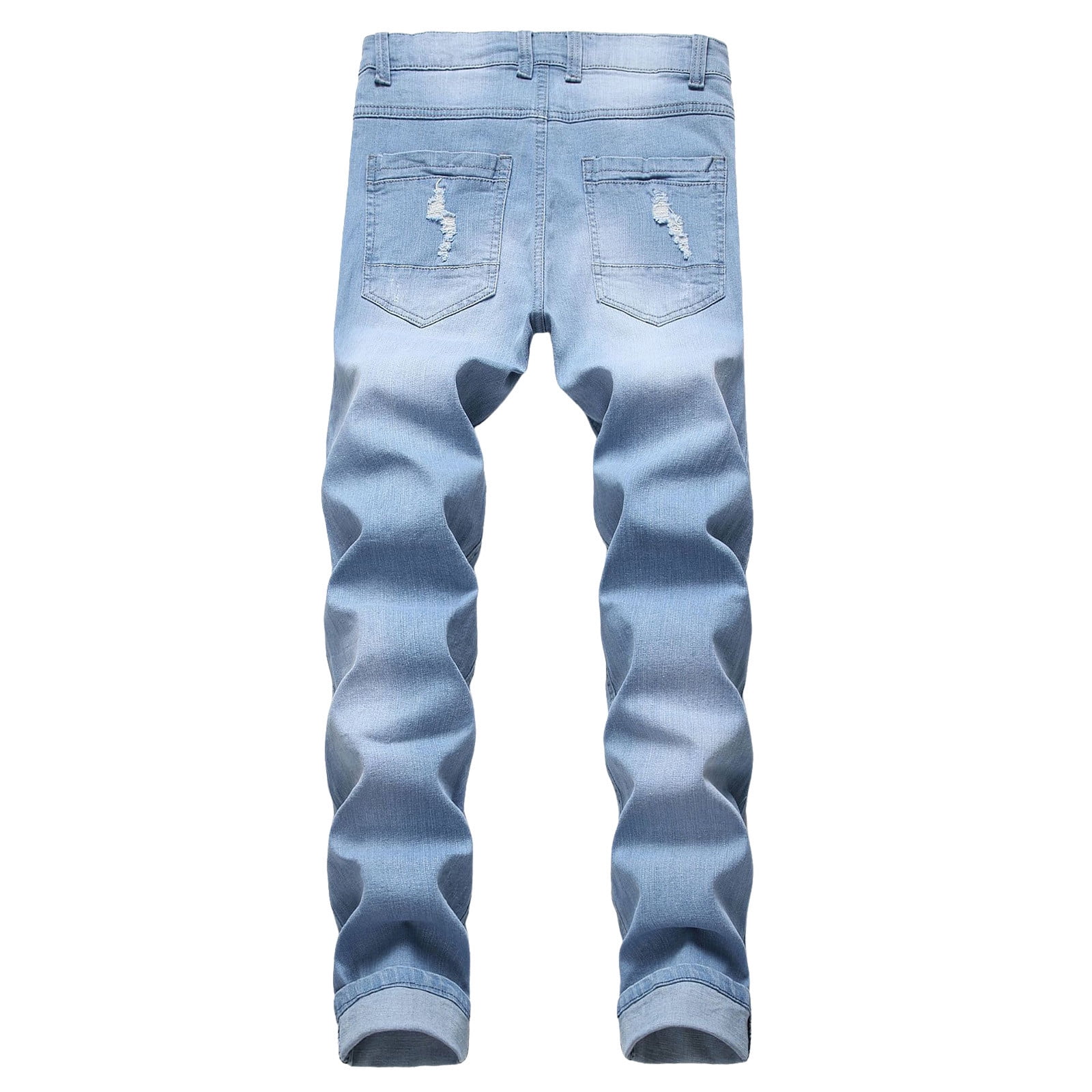 Mens Distressed Black Stretch Pants Oversized Light Colored Jeans ...
