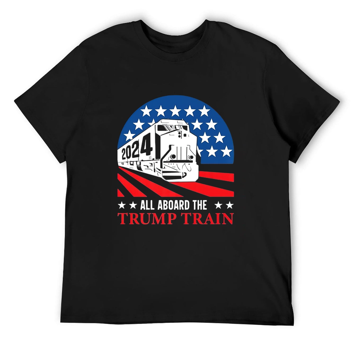 Mens Donald Trump Tee All Aboard The Trump Train 2024 Design T-Shirt ...