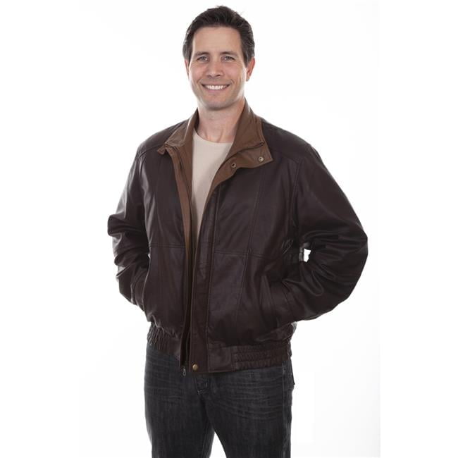 Mens Double Collar Featherlite Jacket - Chocolate with Cognac - Extra ...
