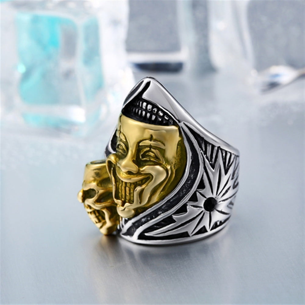 Mens Double Ghost Head Ring: European and American Style Alloy Fashion ...