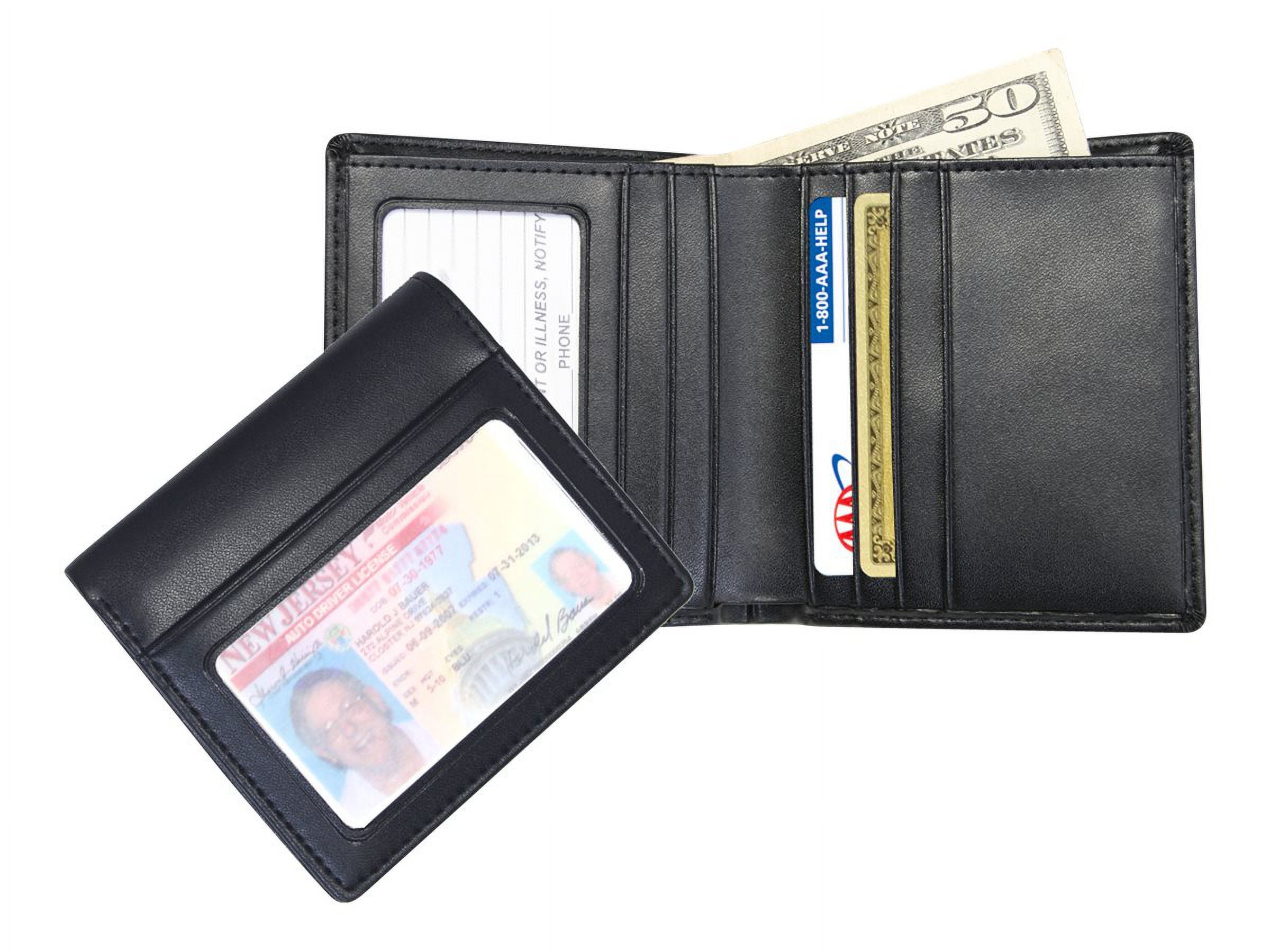Mens Double ID Bi-Fold Wallet - Black - Walmart.com