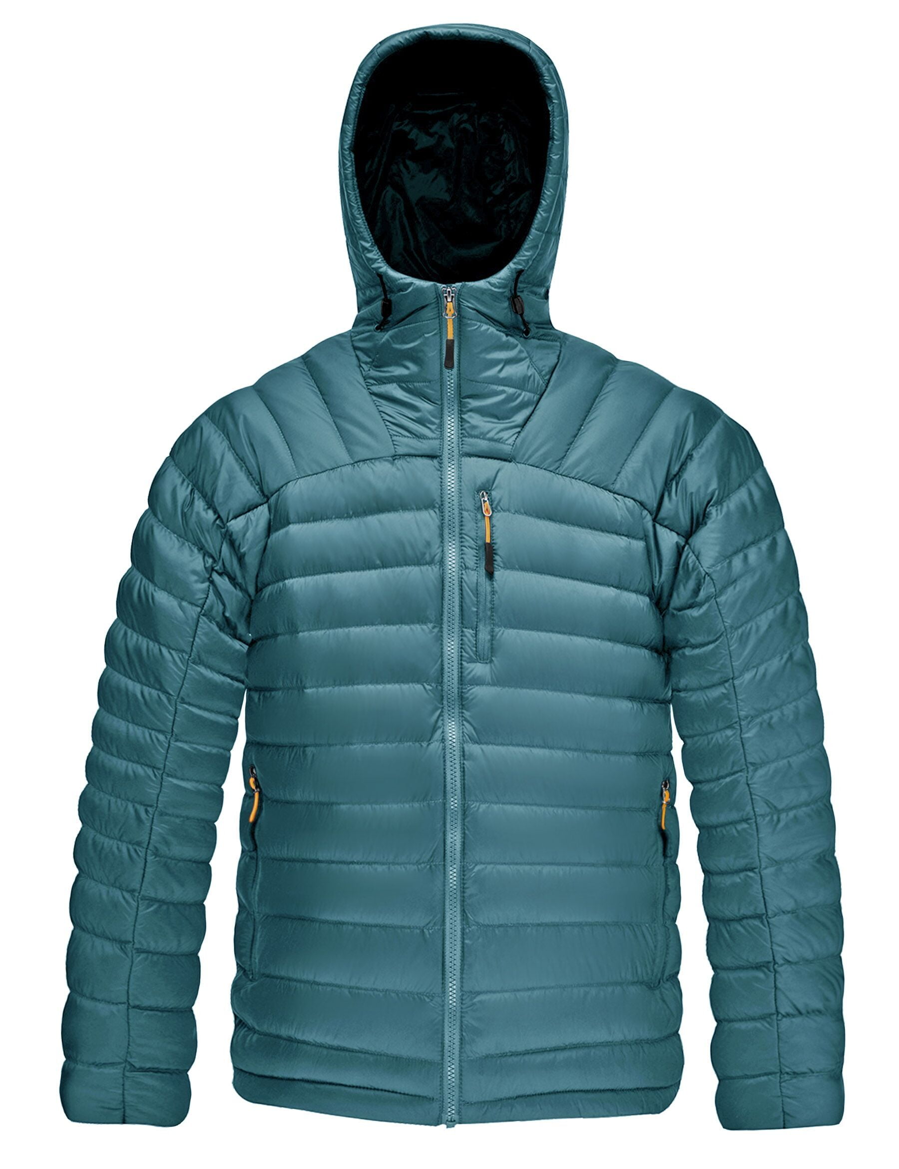 Mens Down Jacket Packable Water Resistant 5 Pockets Hooded Puffer ...