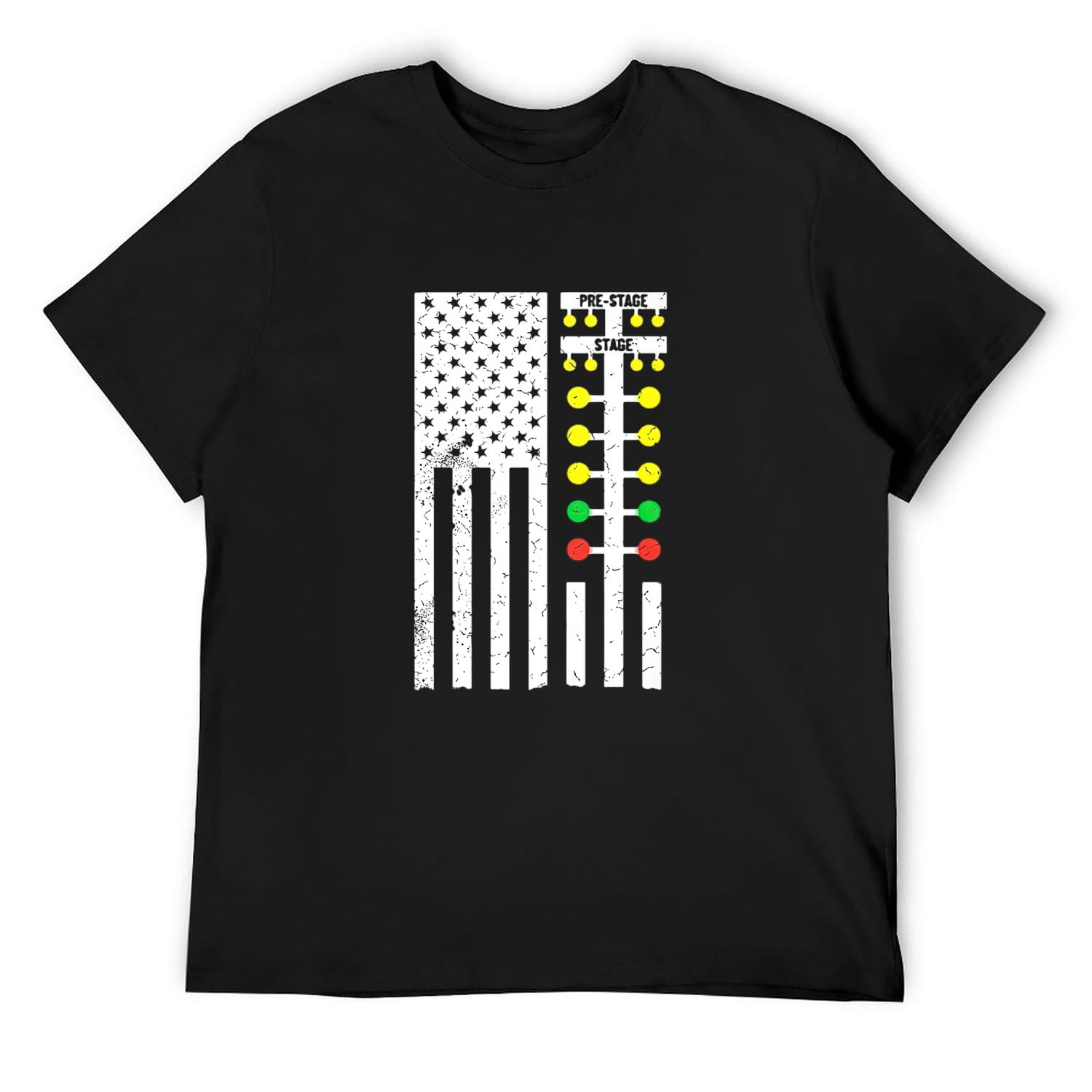 Mens Drag Racing Flag American Drag Racer Drag Strip Tree Light T-Shirt ...