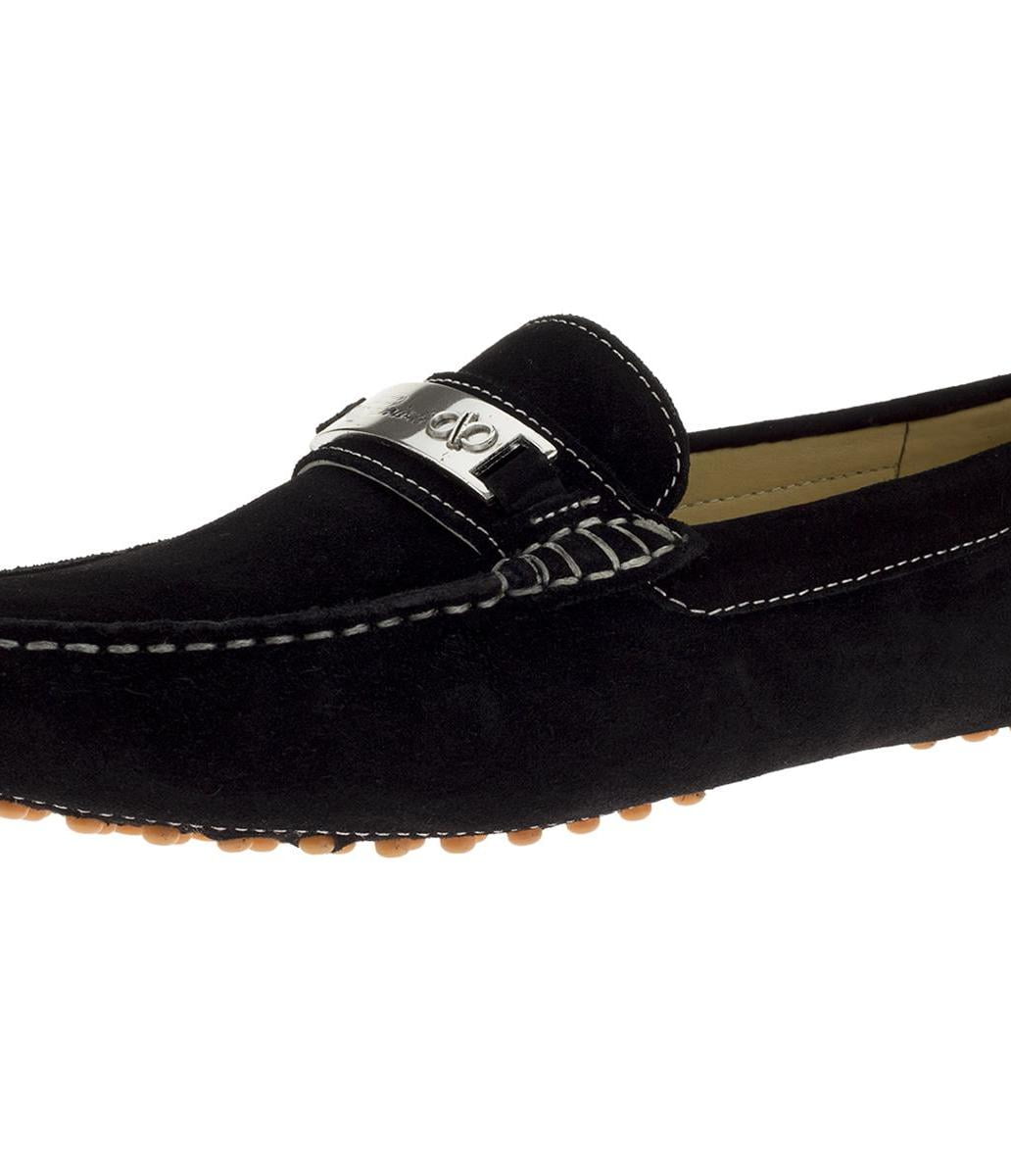 Mens Drefinno Black Leather Comfort Driving Shoe DTI DARYA - Walmart.com