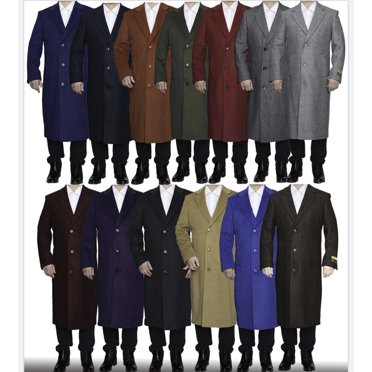 Alberto Nardoni Mens Dress Coat Belted Wool Overcoat Top Coats Full ...