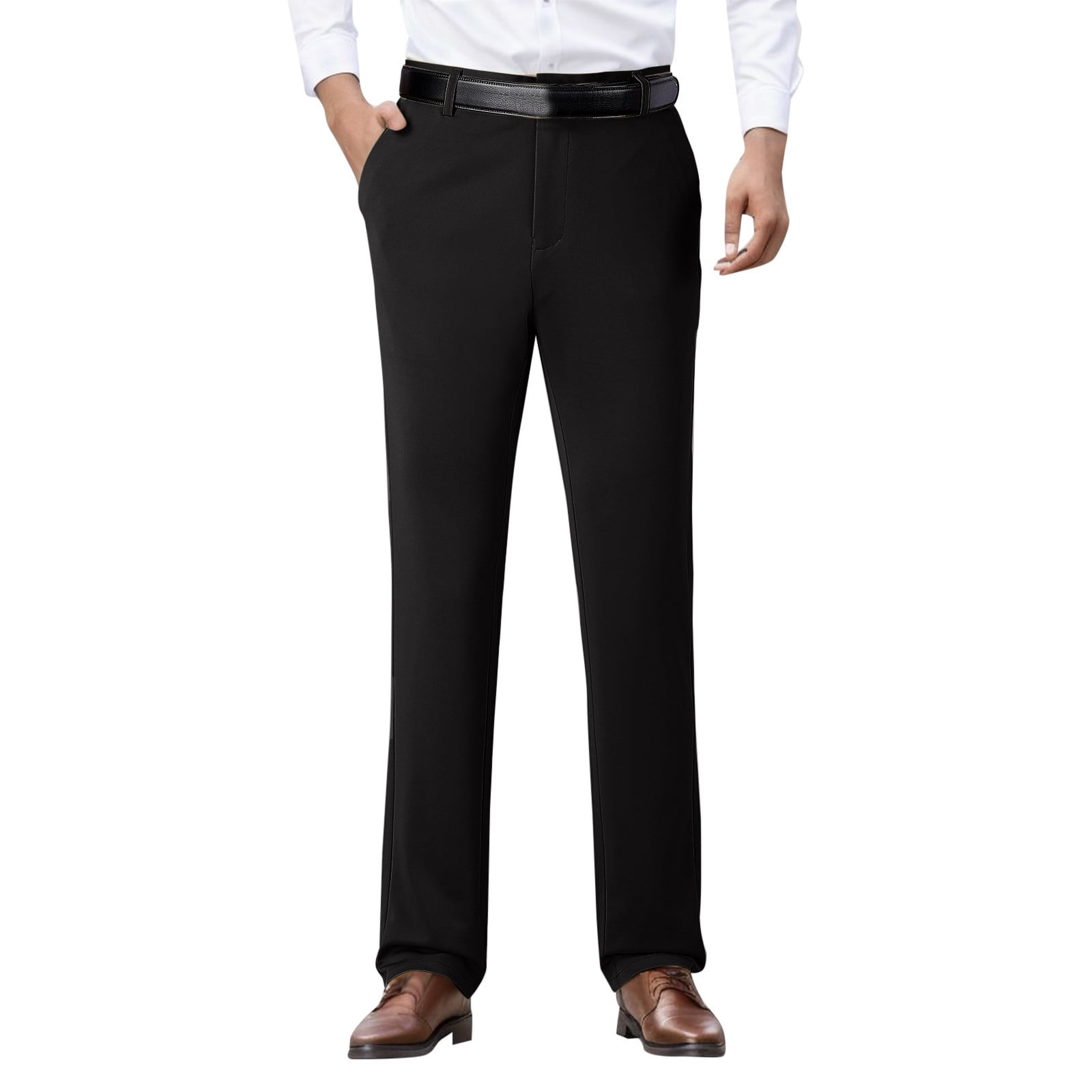 Mens Dress Pants Mens Slim Fit Stretch Flat Front Traveler Pant Comfort Classic Fit Hidden