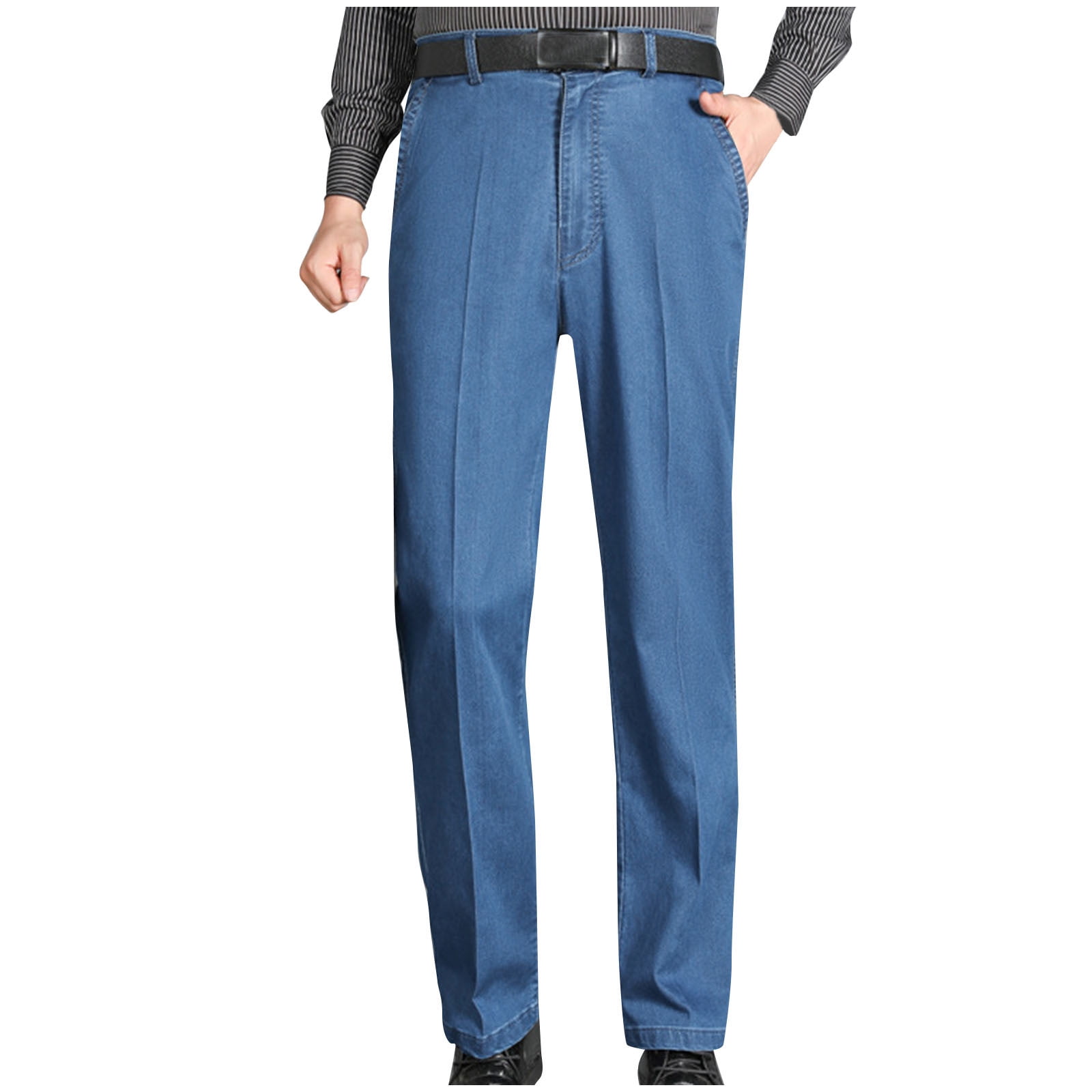 Mens Dress Pants Stretch Vintage Jeans Pants Dress Work Denim Jeans ...