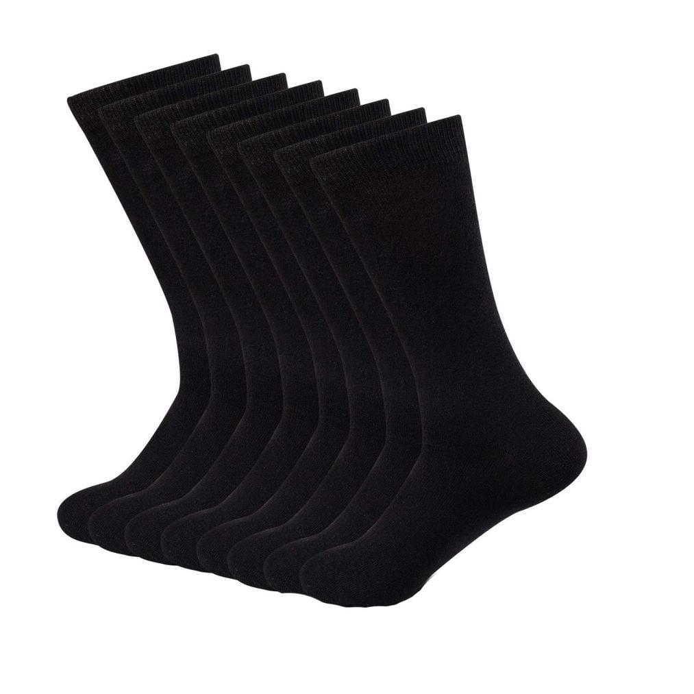 Mens Dress Socks, Black Socks for Men, 3 Pairs Classic Cotton Polyester ...