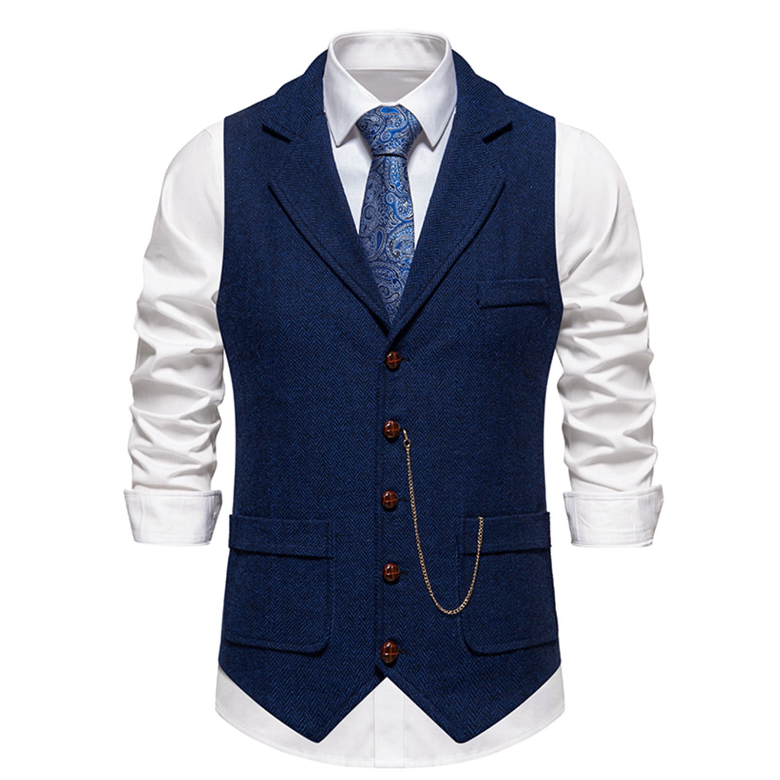 Mens Dress Suit Vests with Pockets 2025 Sleeveless Slim-Fit Waistcoats ...