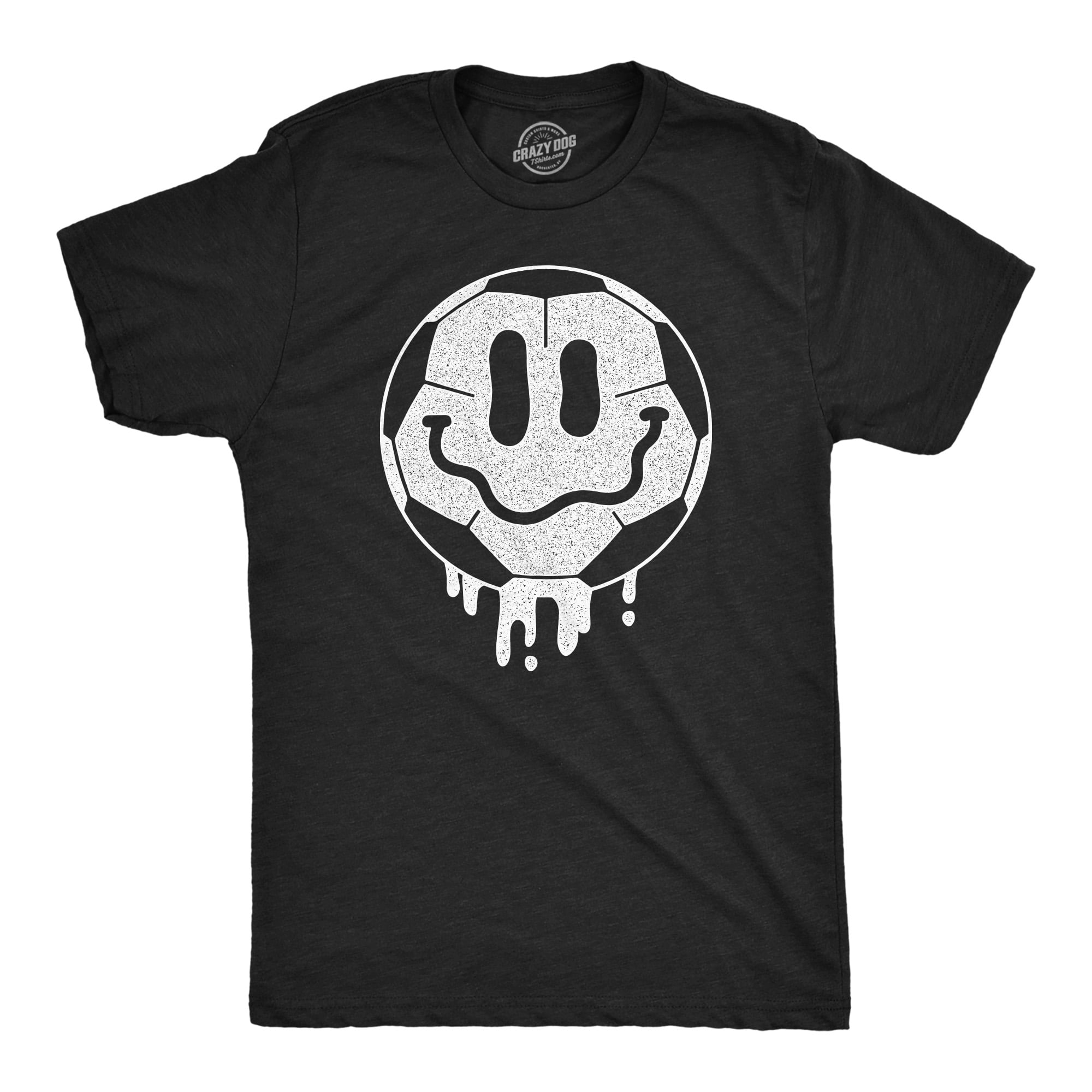 Mens Dripping Soccer Ball Smile Funny T Shirts Sports Graphic Tee for ...