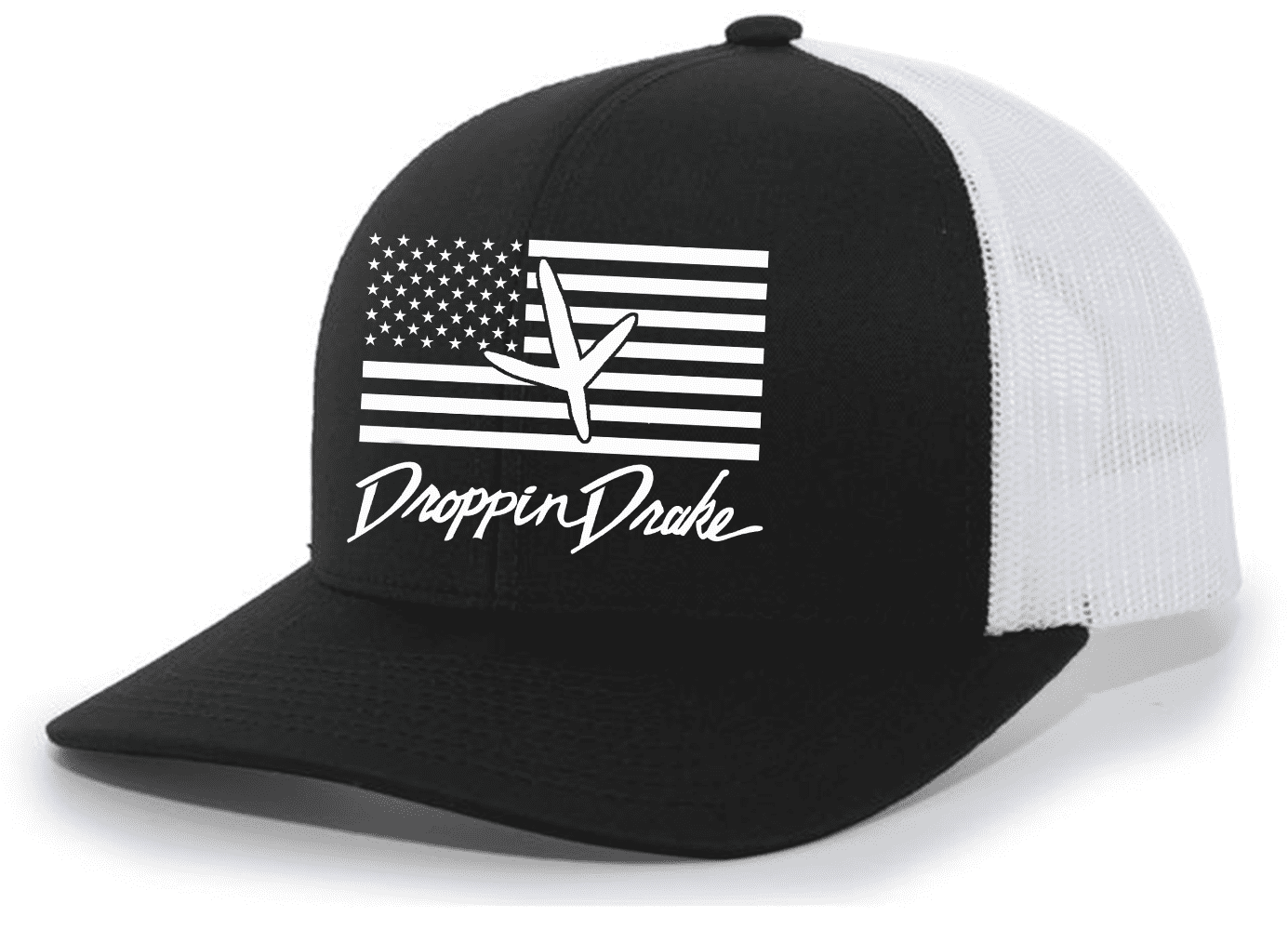 Mens Droppin Drake Turkey Footprint on American Flag Southern Hunting ...