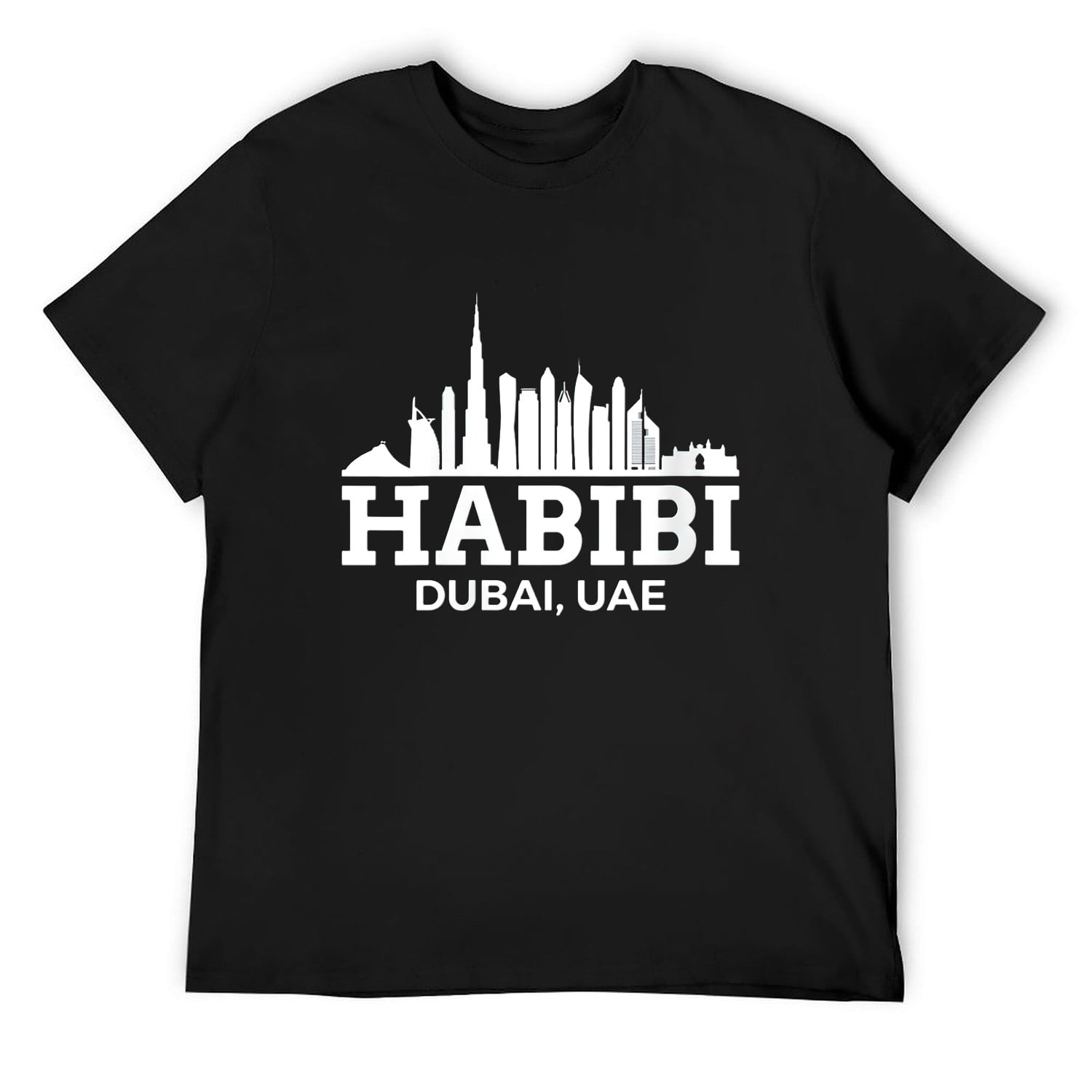 Mens Dubai Shirt Habibi Love UAE United Arab Emirates Round Neck T ...